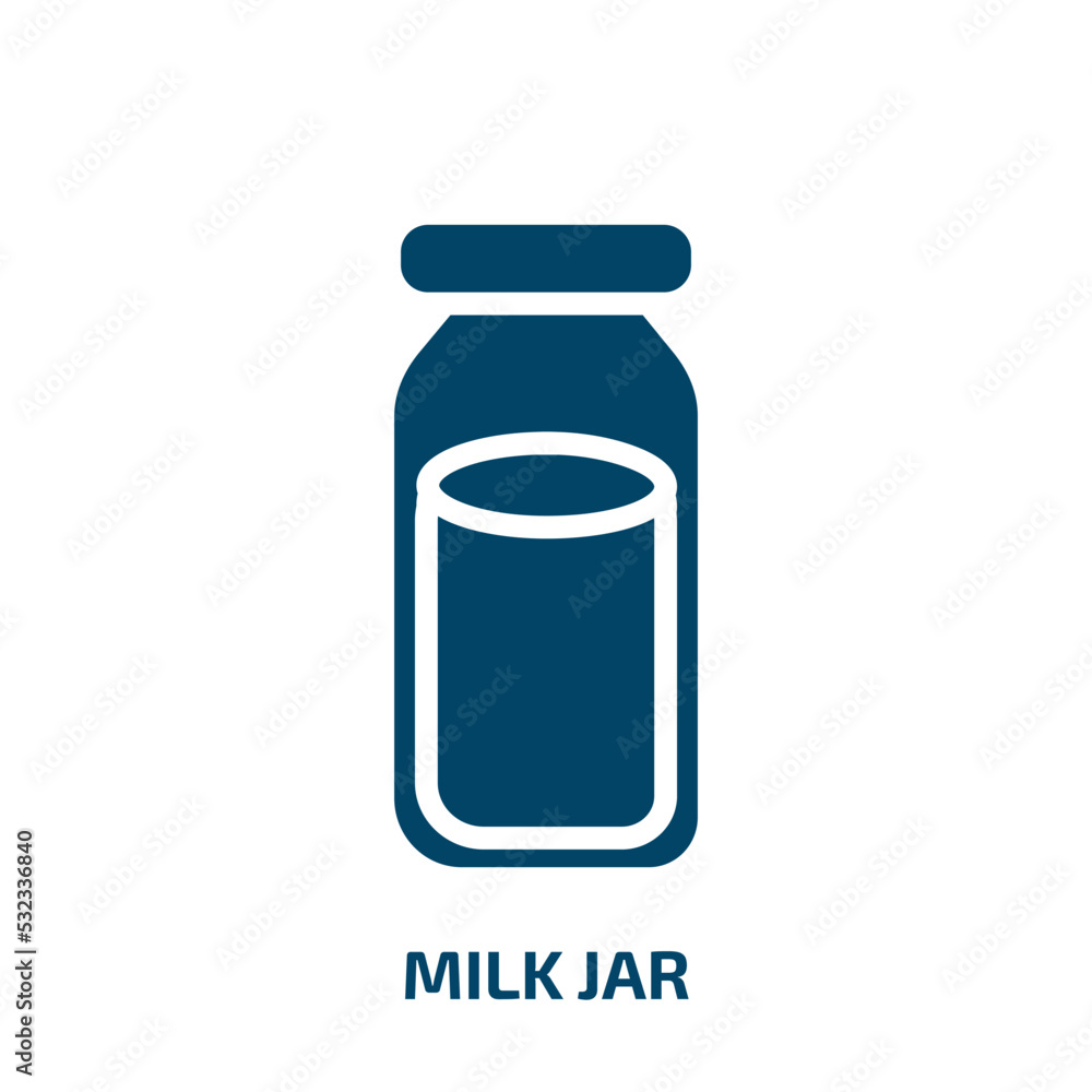 milk jar icon from agriculture farming and gardening collection. Filled ...