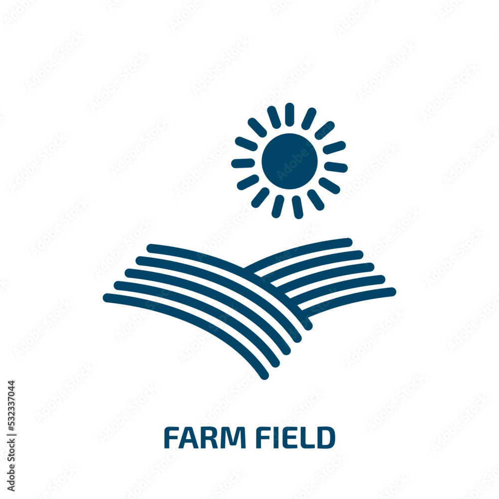 farm field icon from agriculture farming and gardening collection. Filled farm field ...