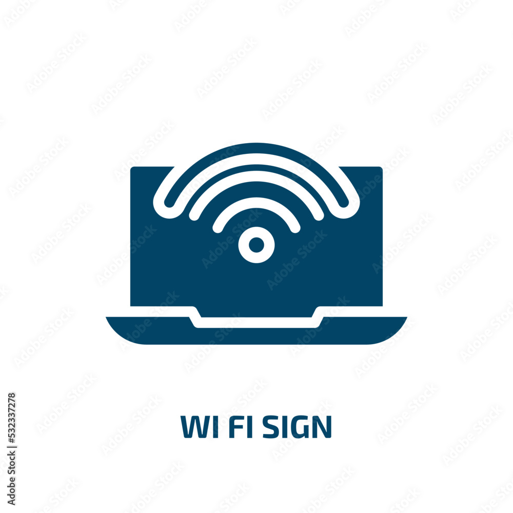 wi fi sign icon from computer collection. Filled wi fi sign, zone ...