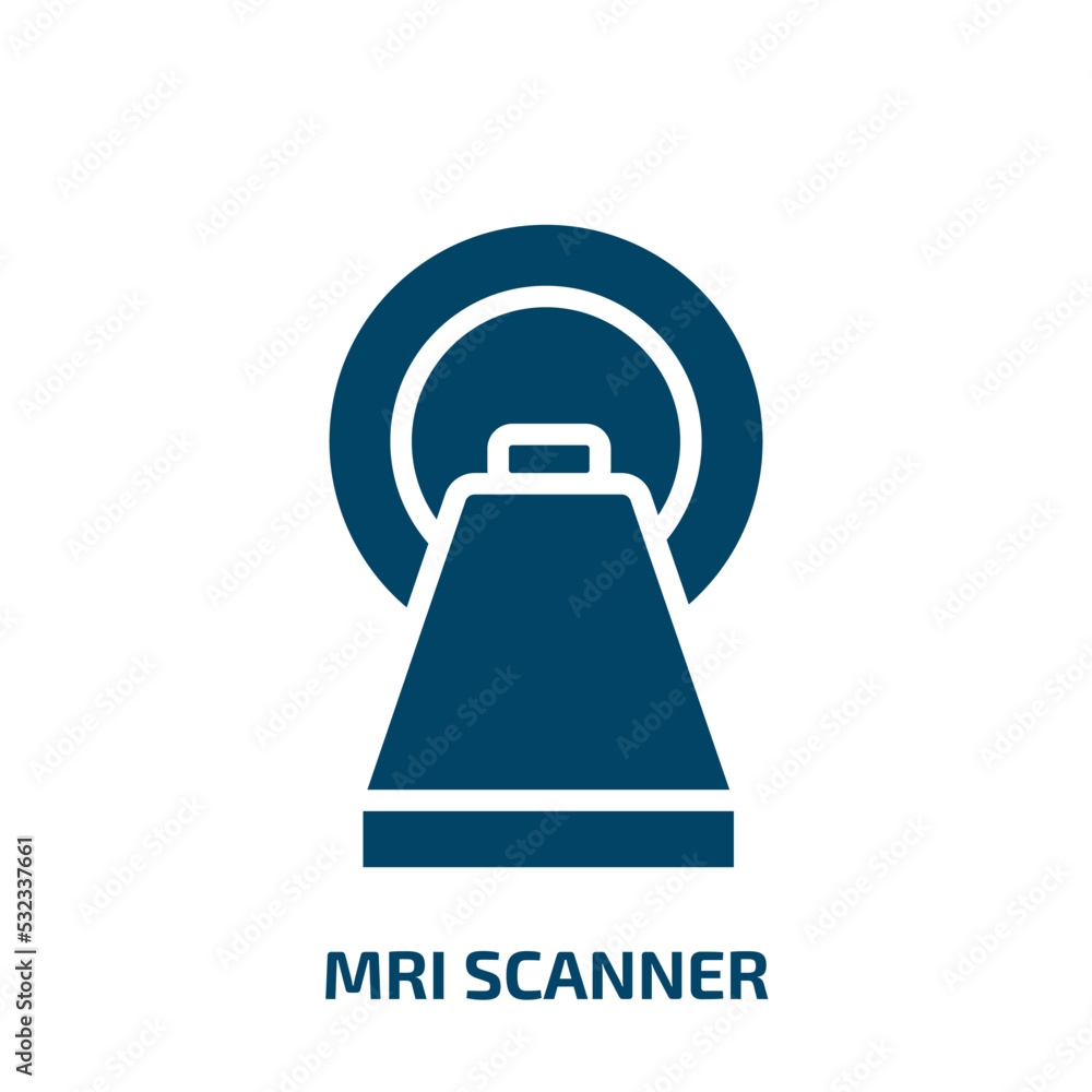 mri scanner icon from general collection. Filled mri scanner, equipment, medical glyph icons ...