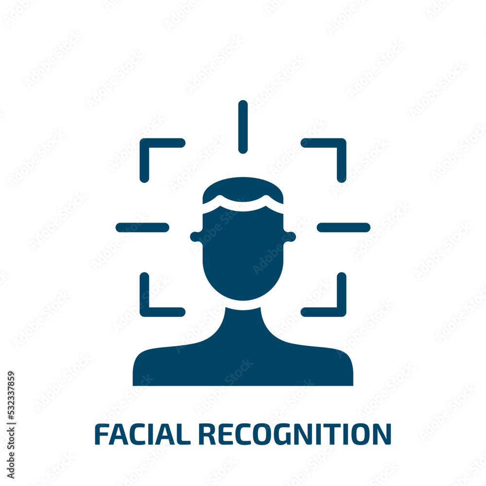 facial recognition icon from internet security collection. Filled ...