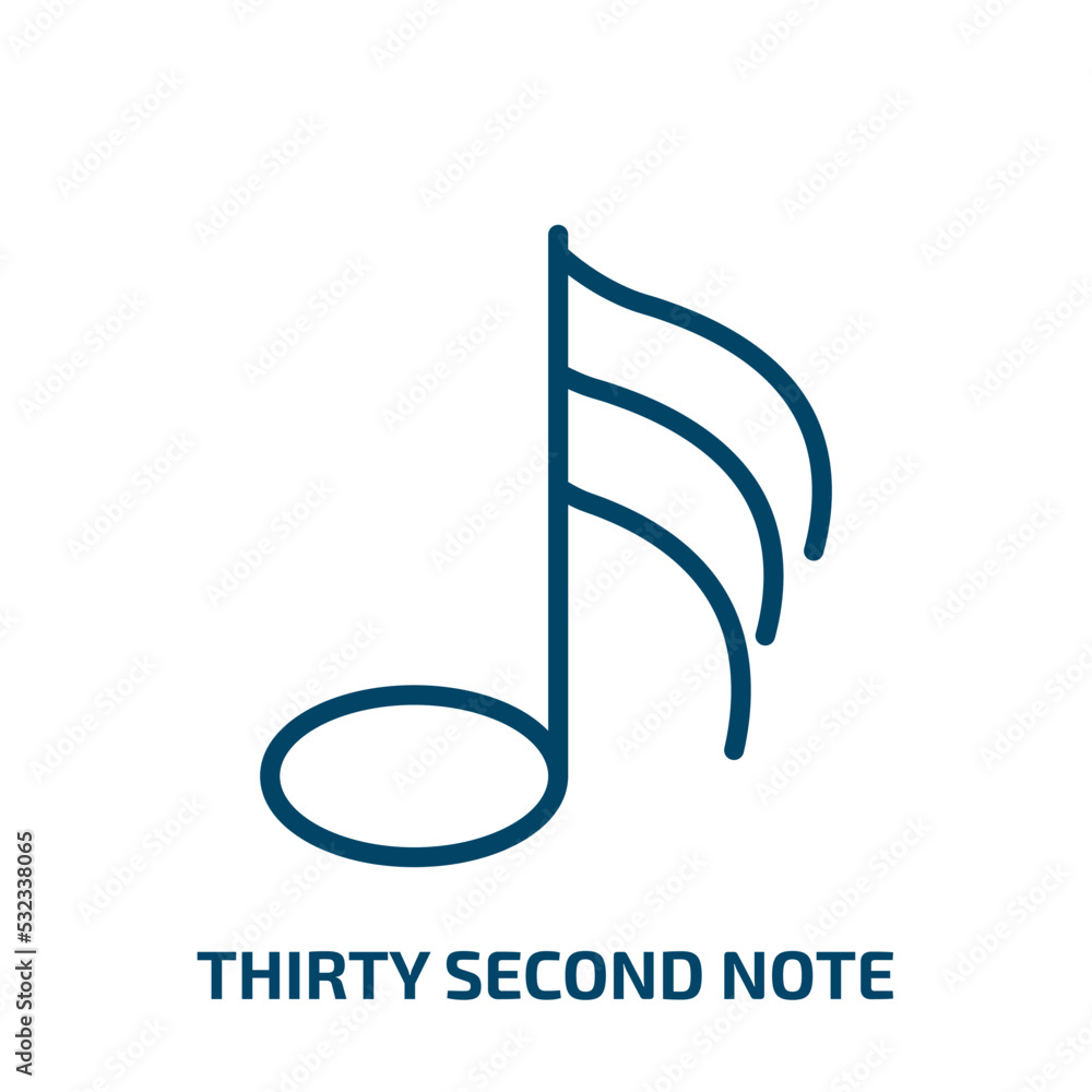 thirty second note icon from music and media collection. Filled thirty ...