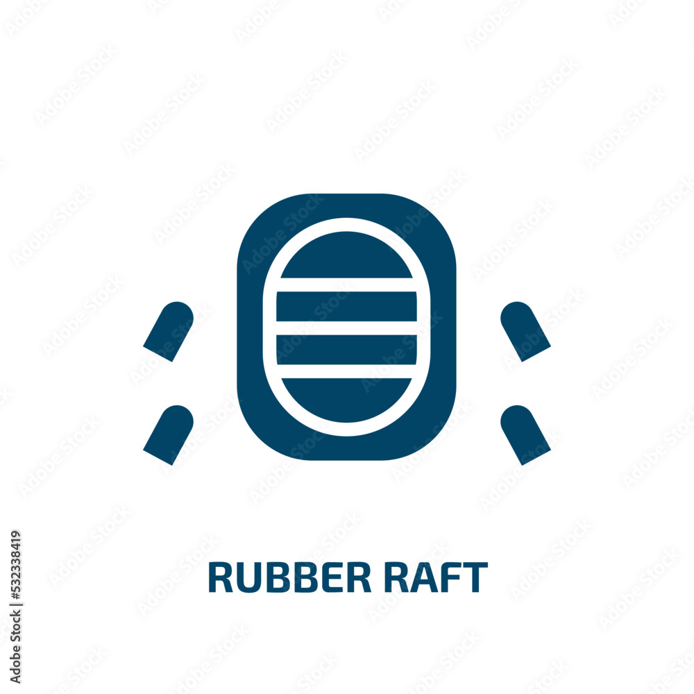 rubber raft icon from nautical collection. Filled rubber raft, raft, summer glyph icons isolated ...