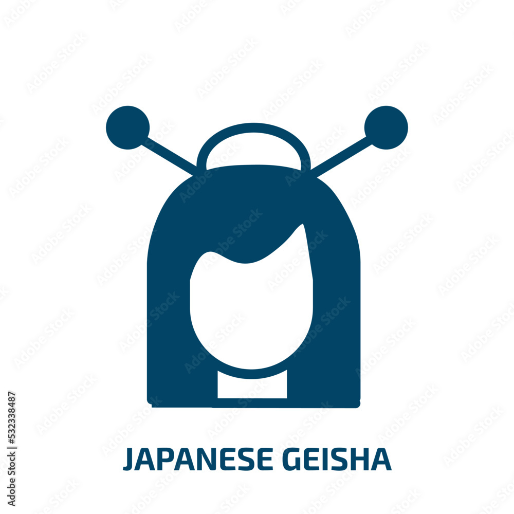 japanese geisha icon from people collection. Filled japanese geisha ...