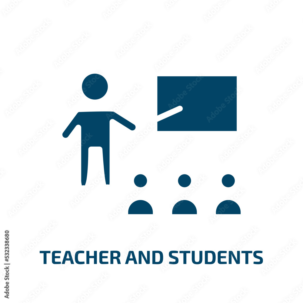teacher and students icon from people collection. Filled teacher and ...