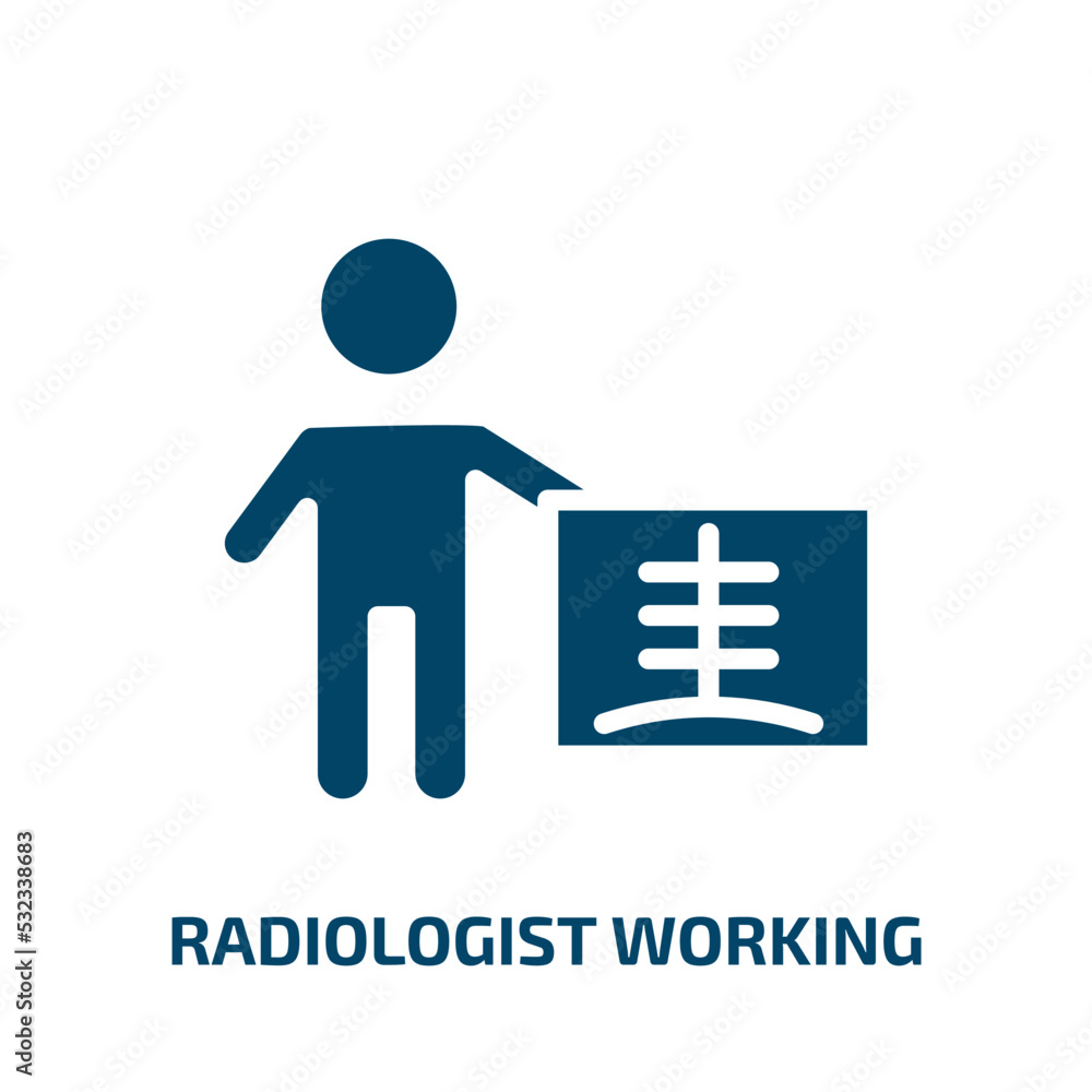 radiologist working icon from people collection. Filled radiologist ...