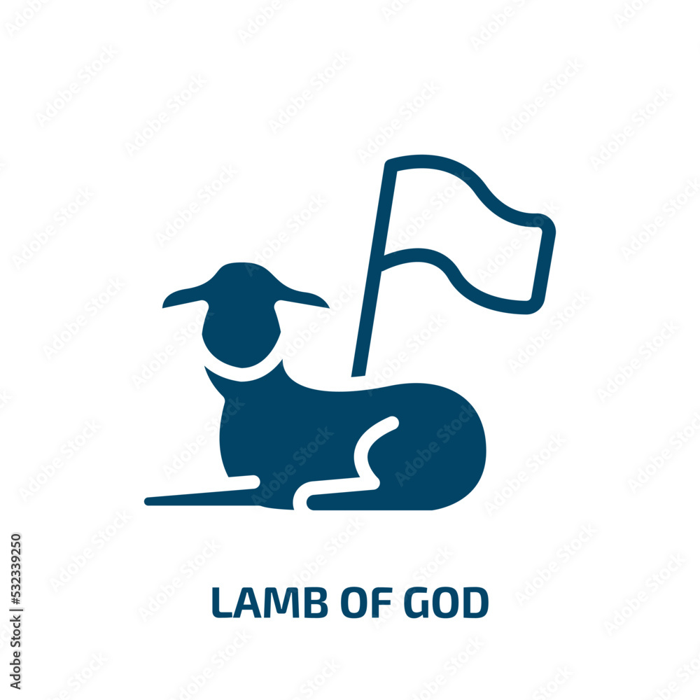 lamb of god icon from religion collection. Filled lamb of god, god ...