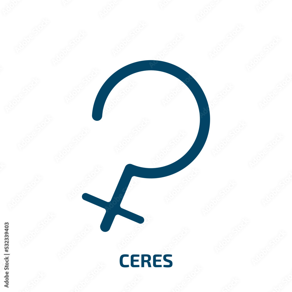 ceres icon from signs collection. Filled ceres, mercury, cartoon glyph ...