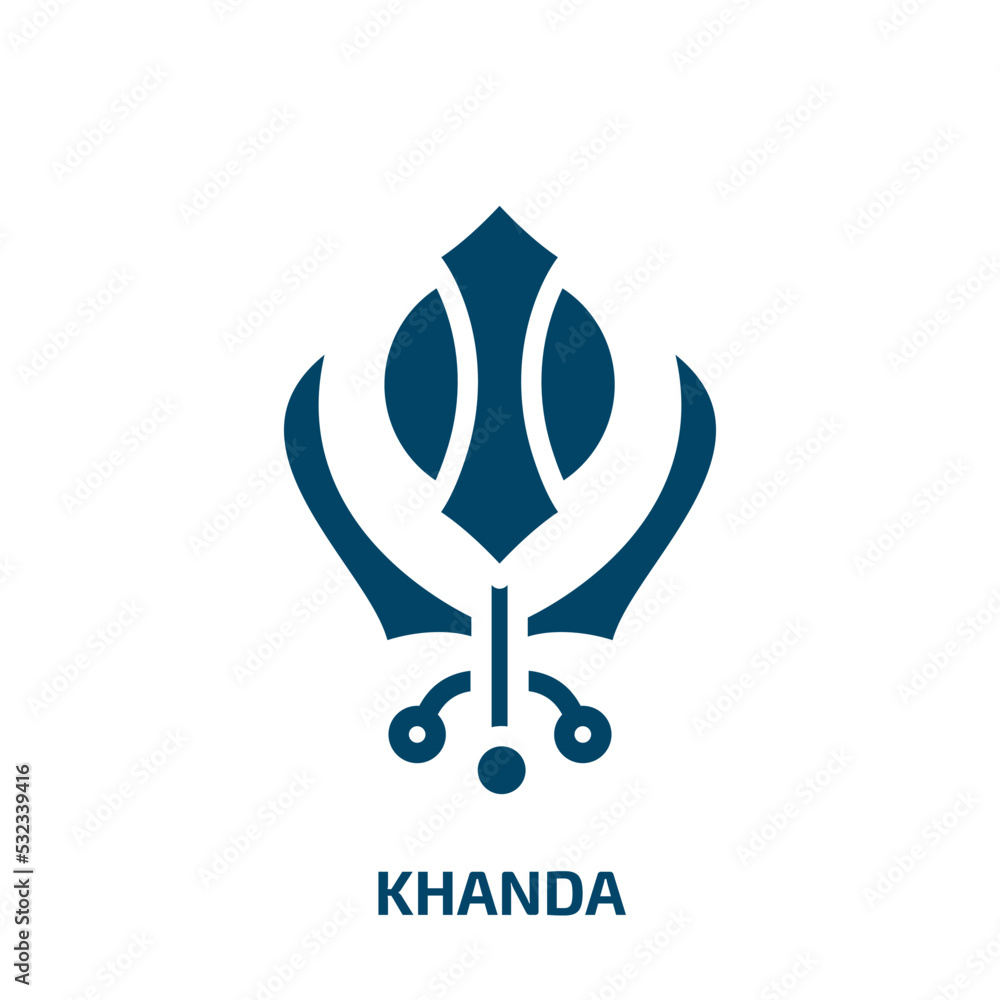 khanda icon from signs collection. Filled khanda, harmony, sikh glyph ...