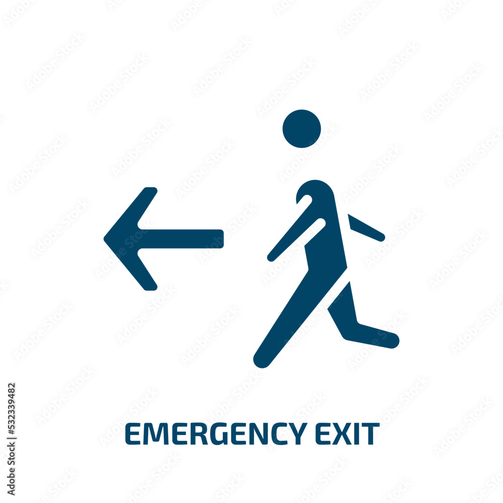emergency exit icon from signs collection. Filled emergency exit ...