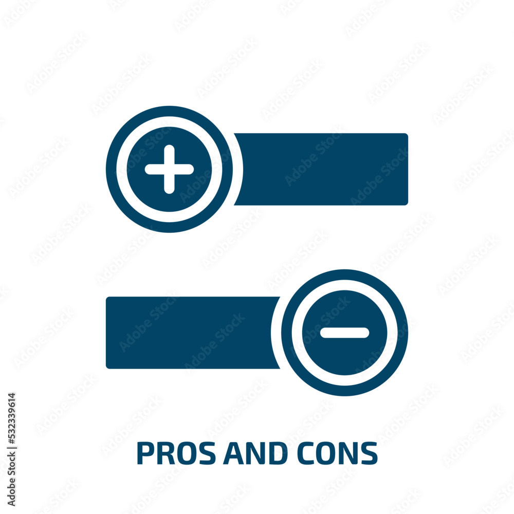 pros and cons icon from social media marketing collection. Filled pros ...