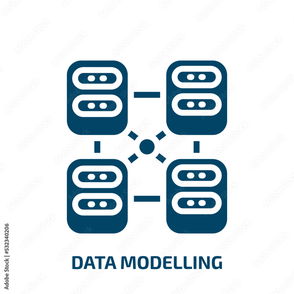 data modelling icon from technology collection. Filled data modelling ...