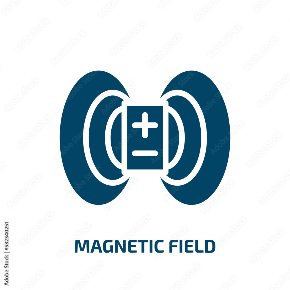magnetic field icon from traffic signs collection. Filled magnetic ...
