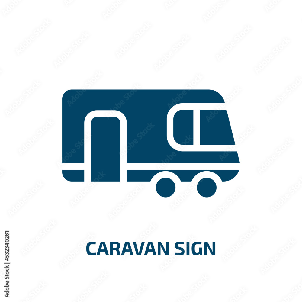 caravan sign icon from traffic signs collection. Filled caravan sign ...