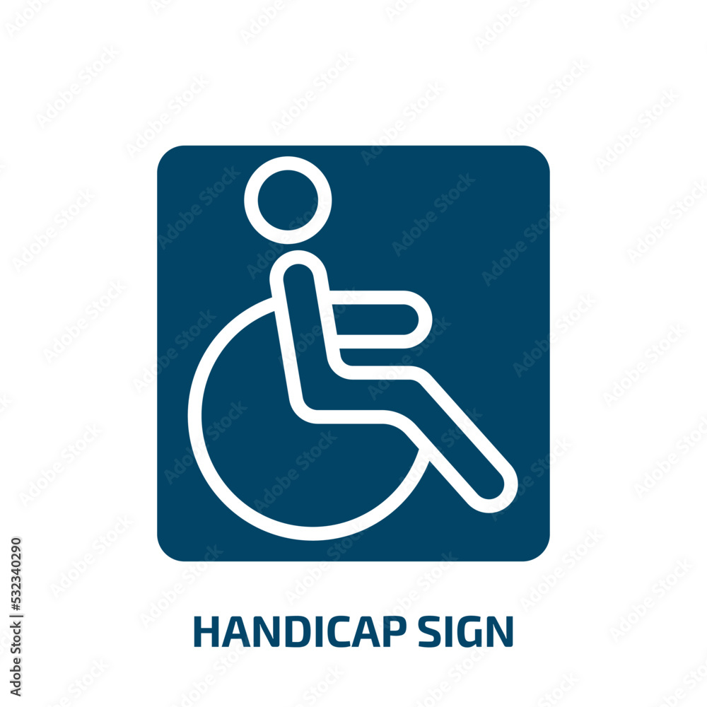 handicap sign icon from traffic signs collection. Filled handicap sign ...