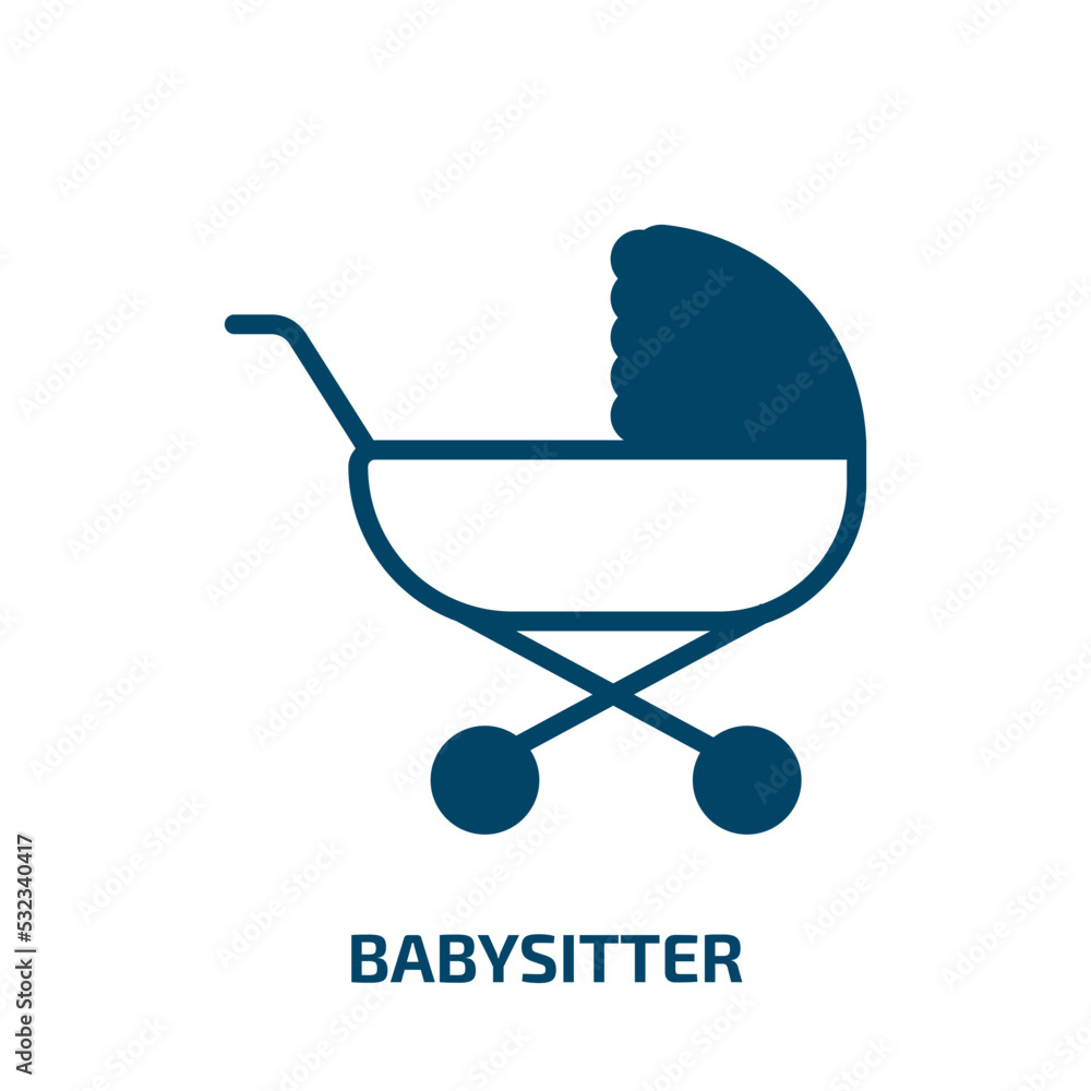 Vetor de babysitter icon from transport collection. Filled babysitter ...