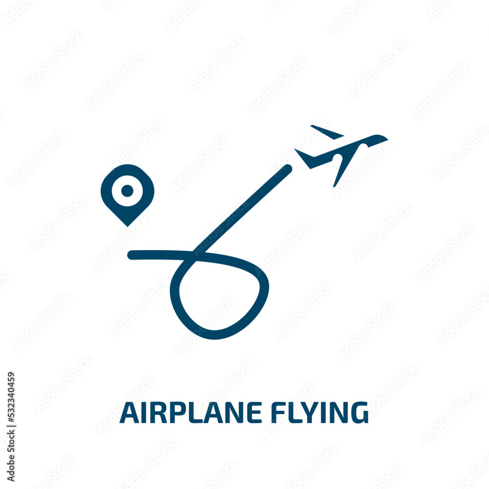 airplane flying icon from transport collection. Filled airplane flying ...