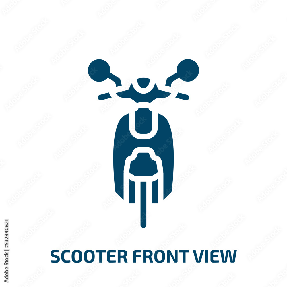 scooter front view icon from transportation collection. Filled scooter ...
