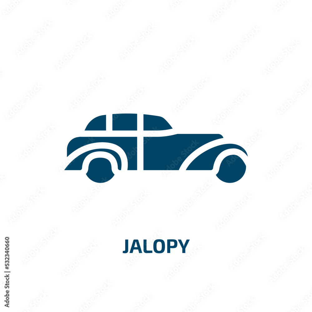 jalopy icon from transportation collection. Filled jalopy, diesel, auto ...