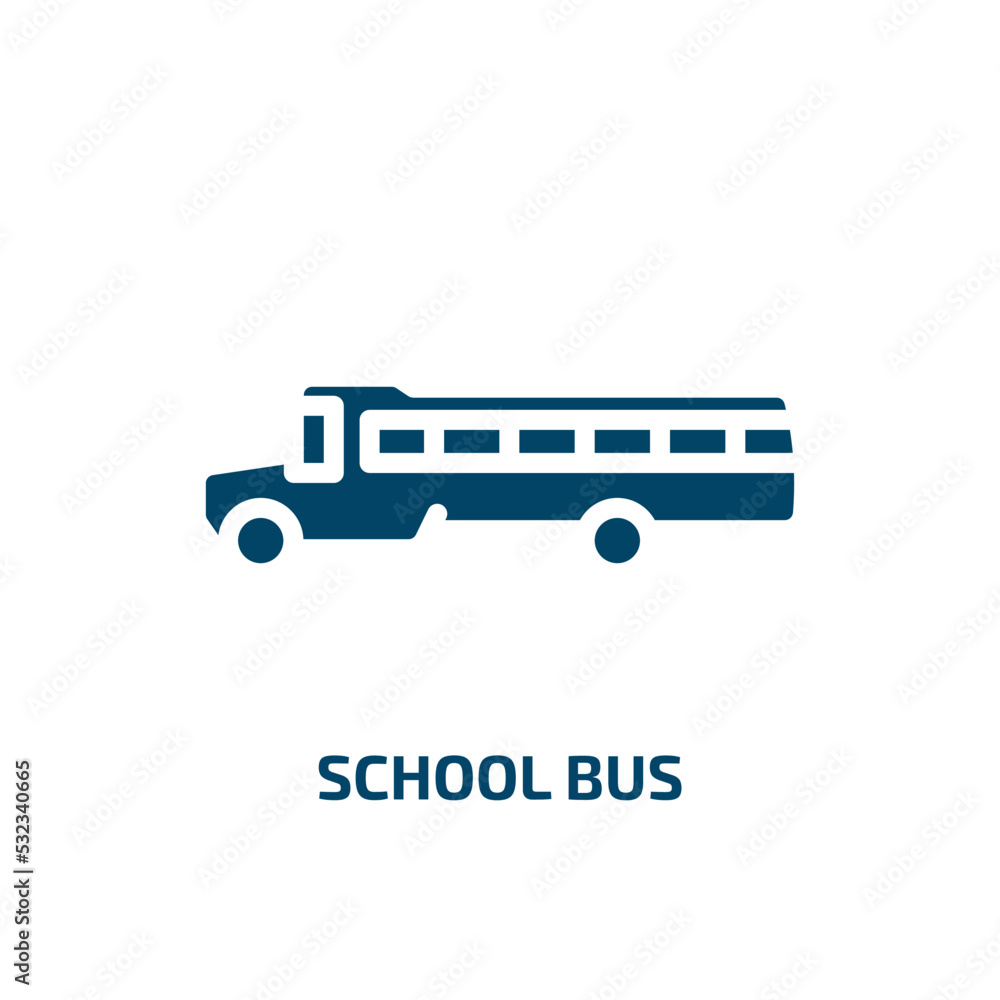 Vecteur Stock school bus icon from transportation collection. Filled ...