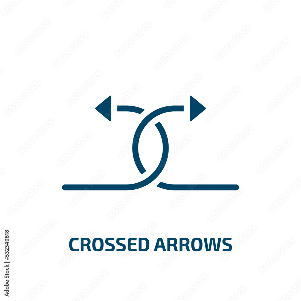 crossed arrows icon from user interface collection. Filled crossed arrows, arrow, cross glyph ...
