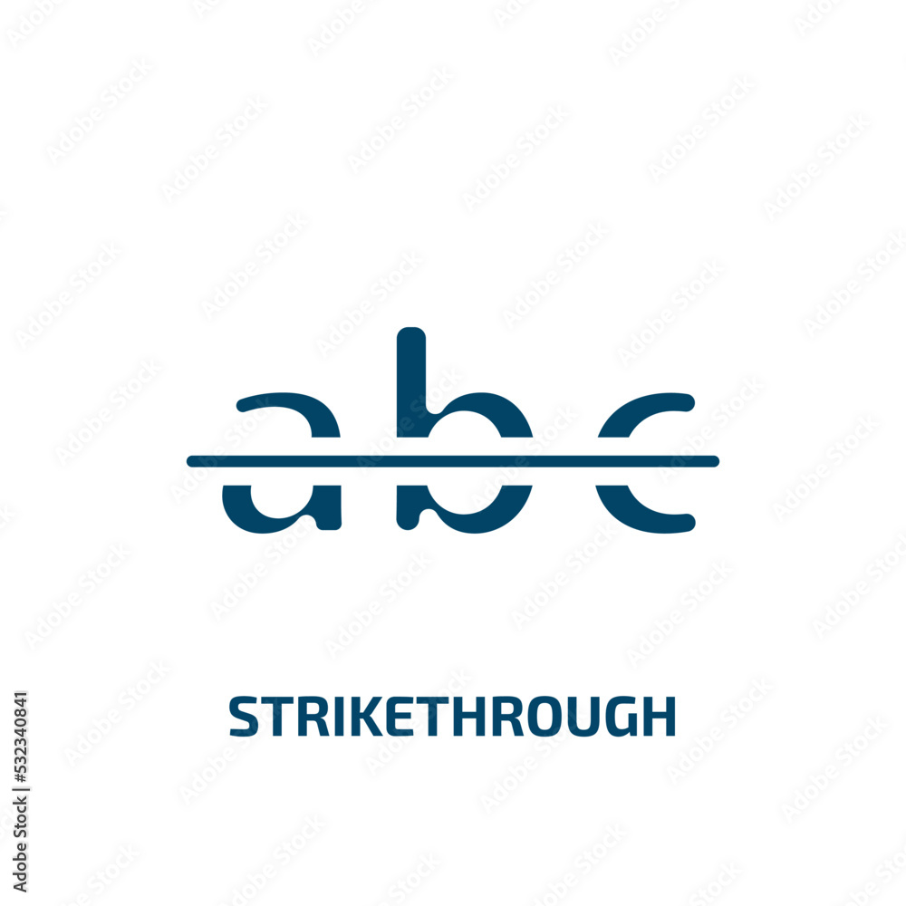 strikethrough icon from user interface collection. Filled strikethrough ...