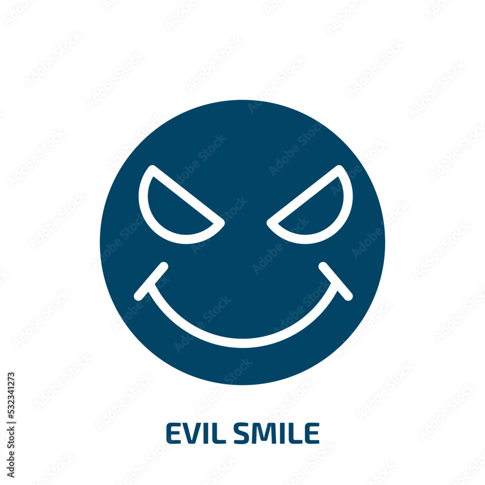 evil smile icon from user interface collection. Filled evil smile ...