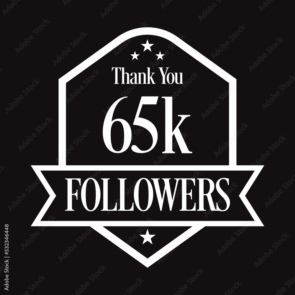 Thank you 65K followers, 65000 followers celebration, Vector ...