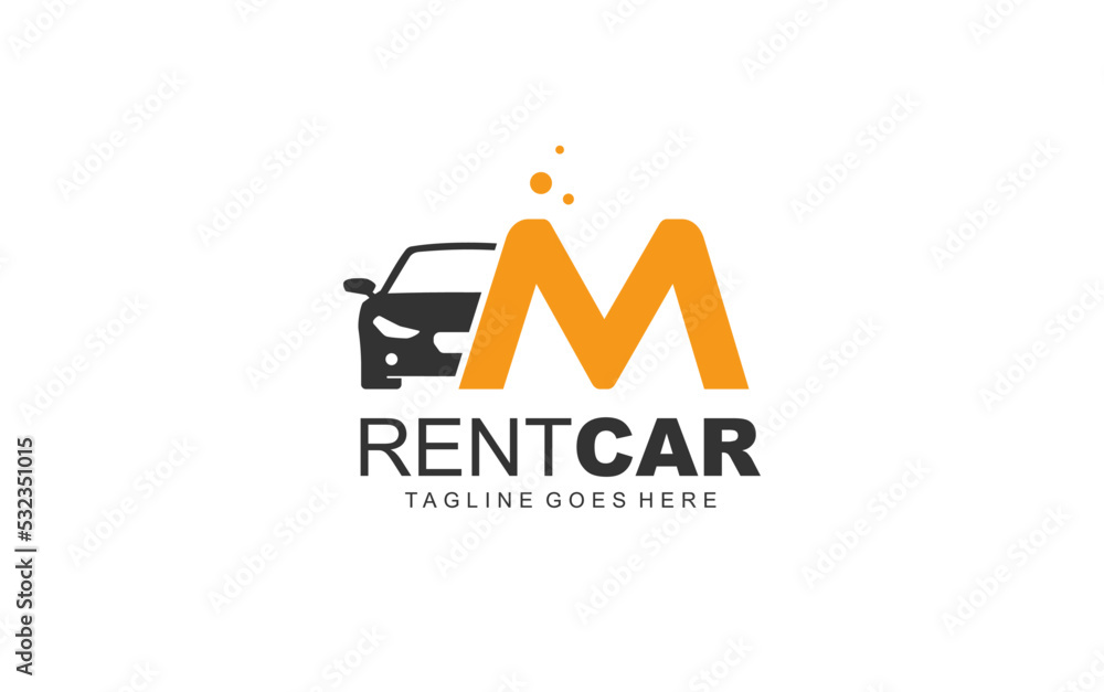 M logo rental for branding company. transportation template vector ...