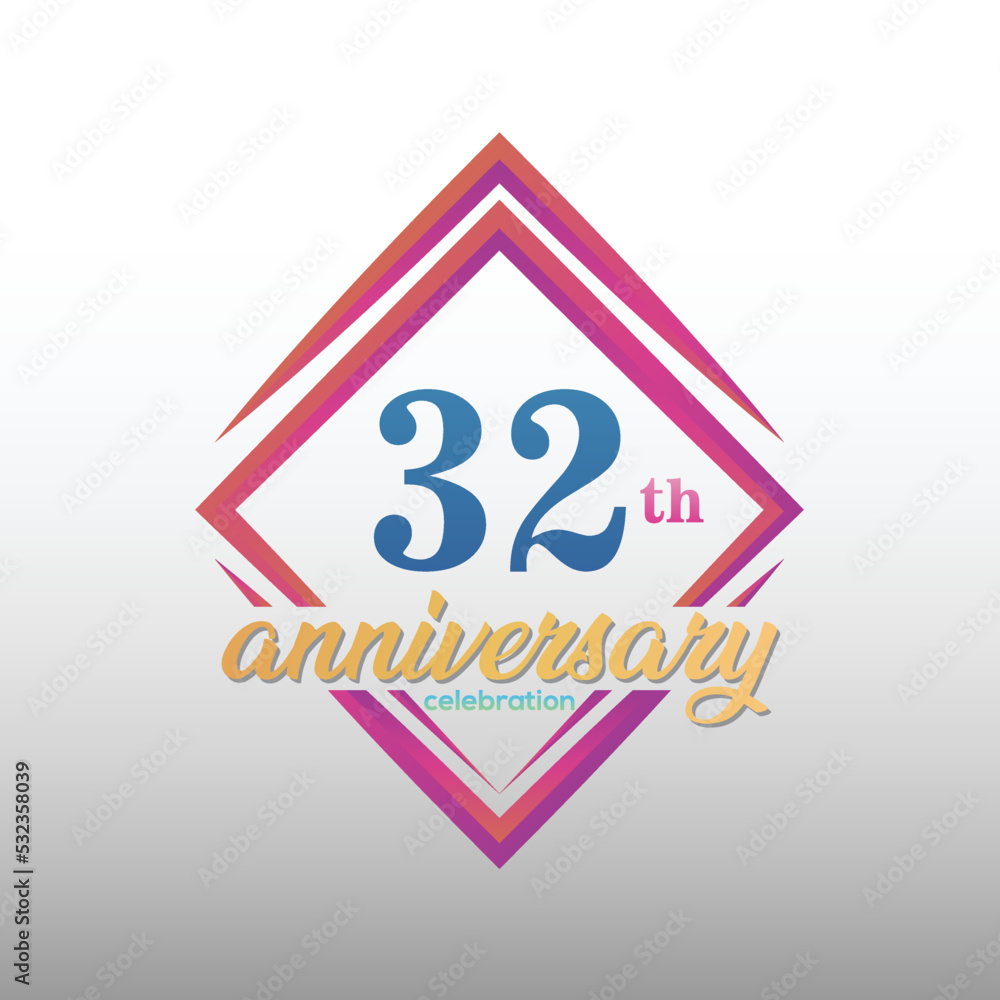 32 years anniversary celebration logotype. 32nd anniversary logo ...