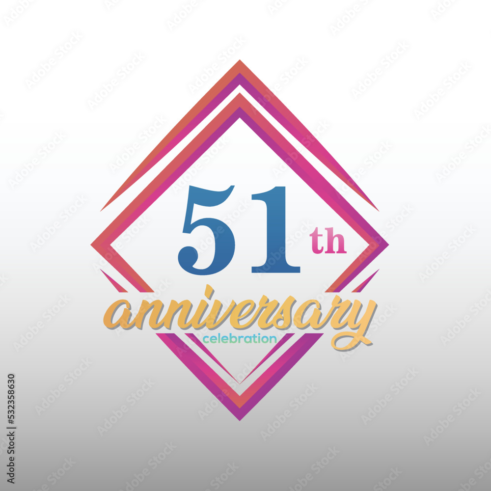 51 years anniversary celebration logotype. 51st anniversary logo ...