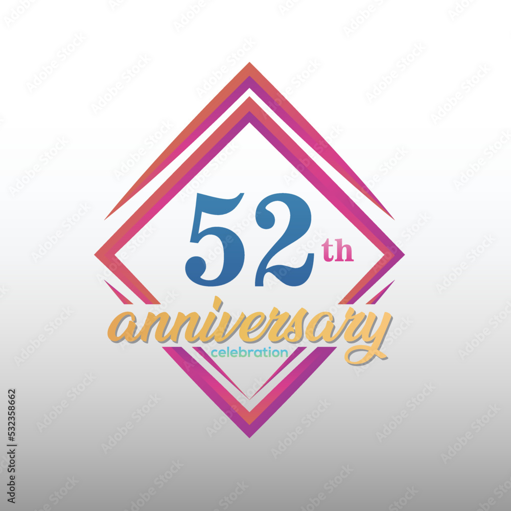 52 years anniversary celebration logotype. 52nd anniversary logo ... 52 years anniversary celebration logotype. 52nd anniversary logo ...