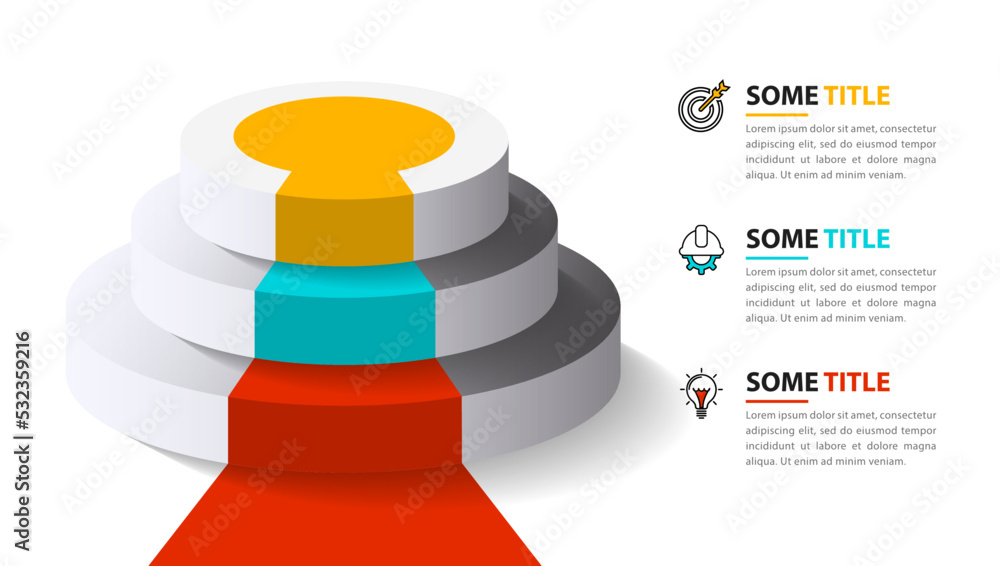 Infographic templates. 3d stairs with 3 steps and text Stock Vector ...