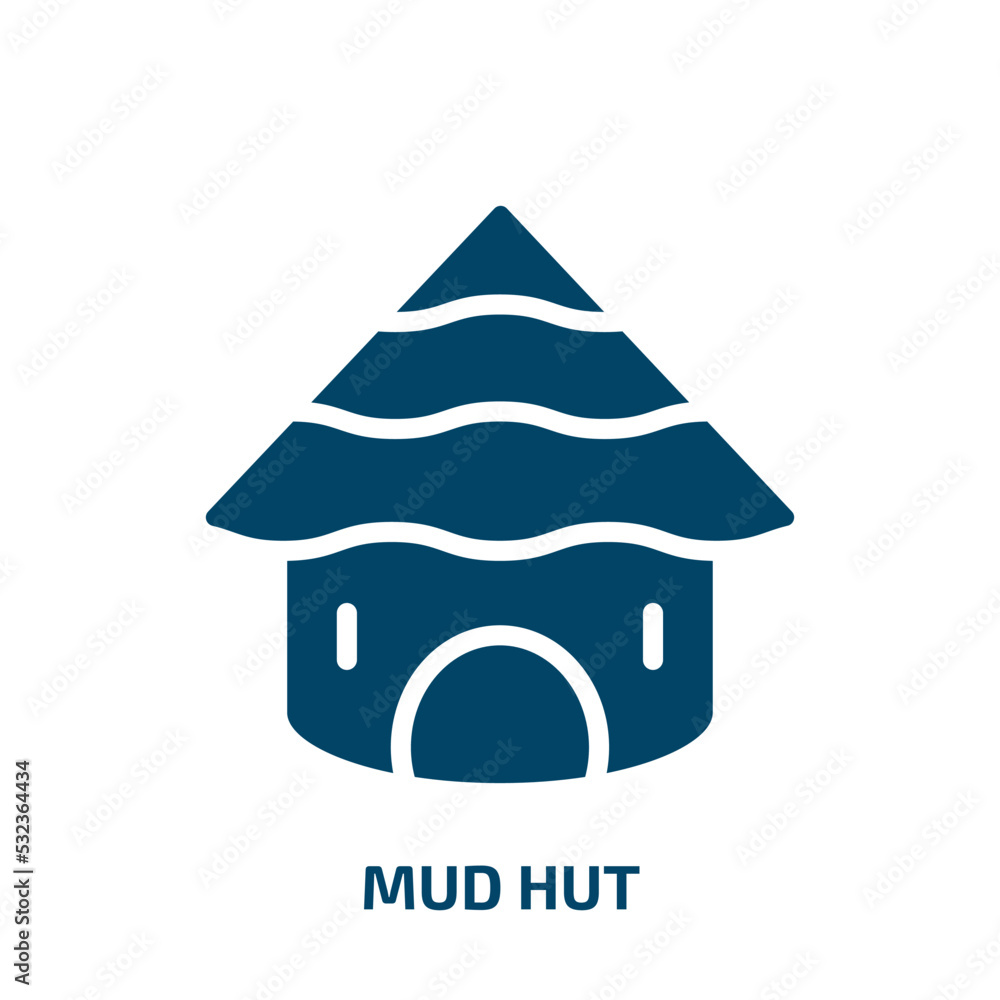 Mud Hut Icon From Culture Collection Filled Mud Hut Hut Travel Glyph Icons Isolated On White