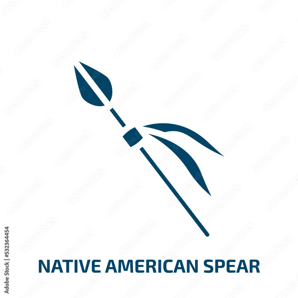 native american spear icon from culture collection. Filled native ...