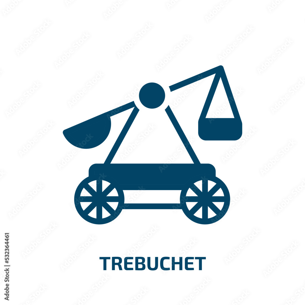 trebuchet icon from cultures collection. Filled trebuchet, castle ...