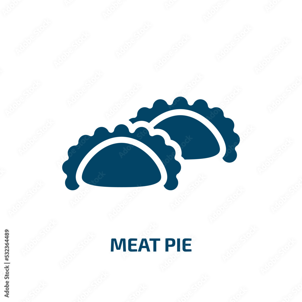meat pie icon from culture collection. Filled meat pie, pie, bread ...