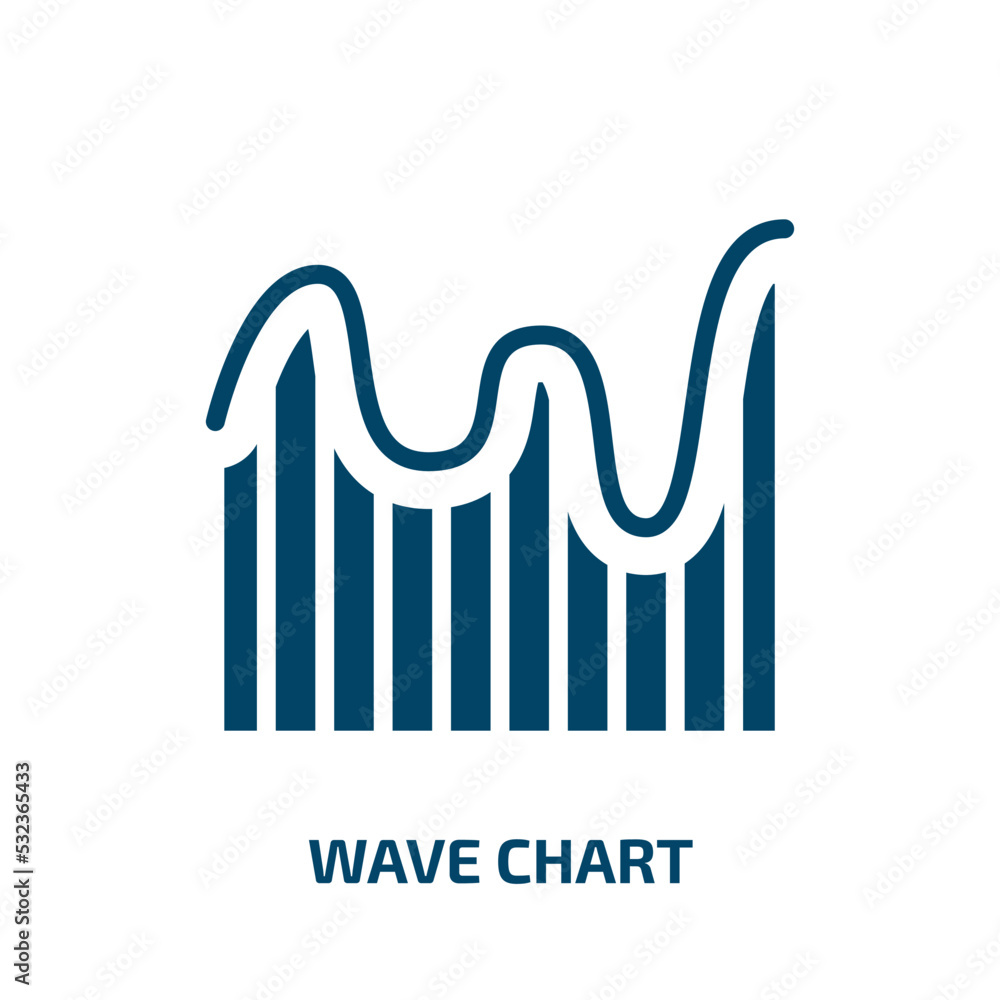 wave chart icon from business and analytics collection. Filled wave ...