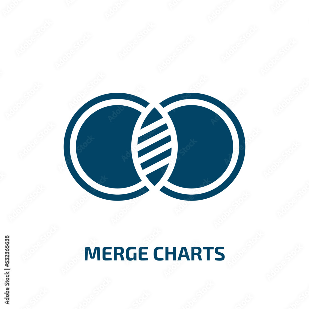 merge charts icon from business and analytics collection. Filled merge ...