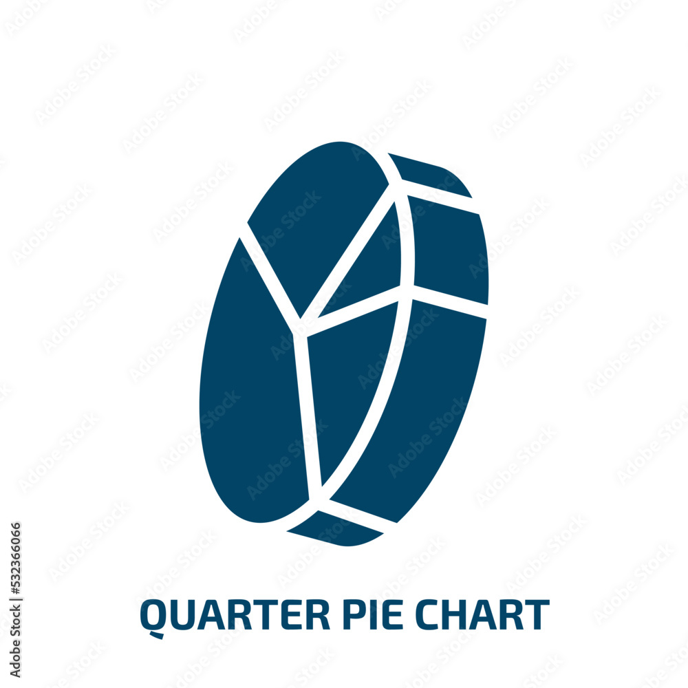 quarter pie chart icon from business collection. Filled quarter pie ...