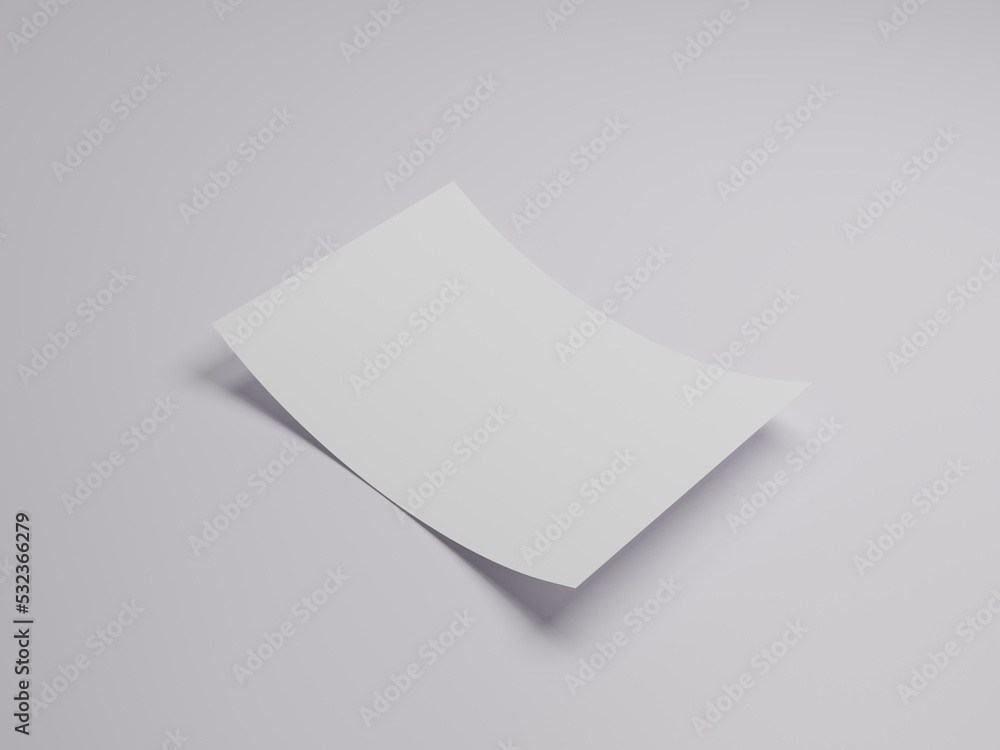 Empty flyer mockup with white background. A4 flyer mockup. 3d rendering ...