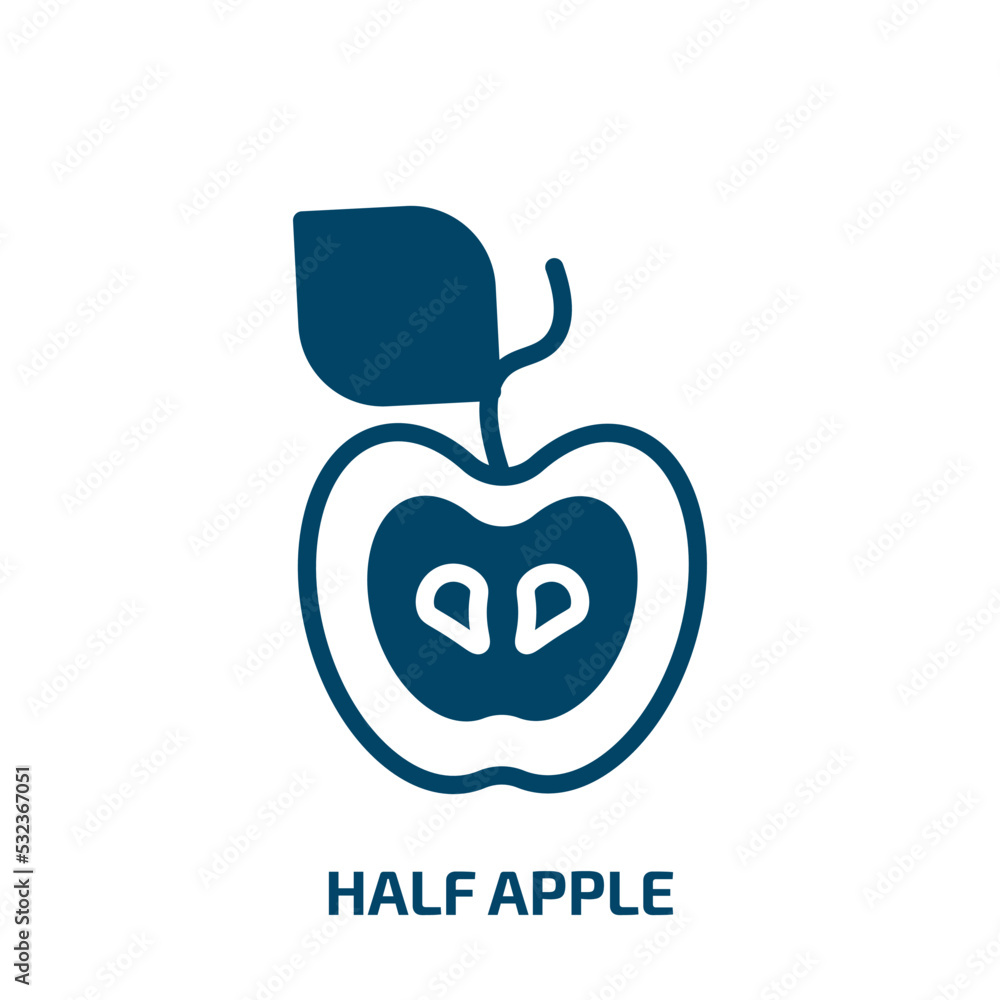Vecteur Stock half apple icon from ecology collection. Filled half ...