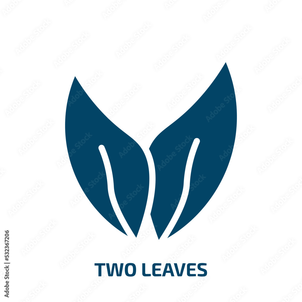 two leaves icon from ecology collection. Filled two leaves, leaf, two ...