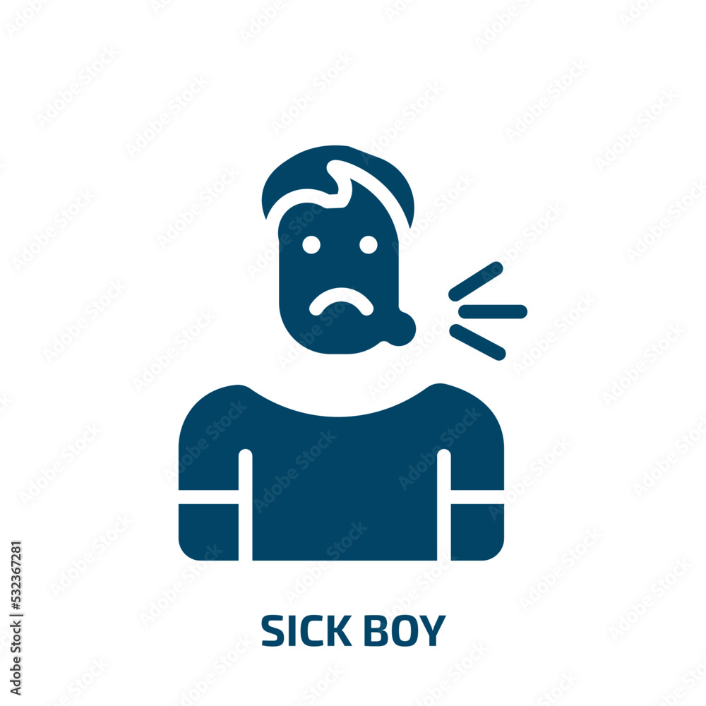 sick boy icon from dentist collection. Filled sick boy, boy, health ...