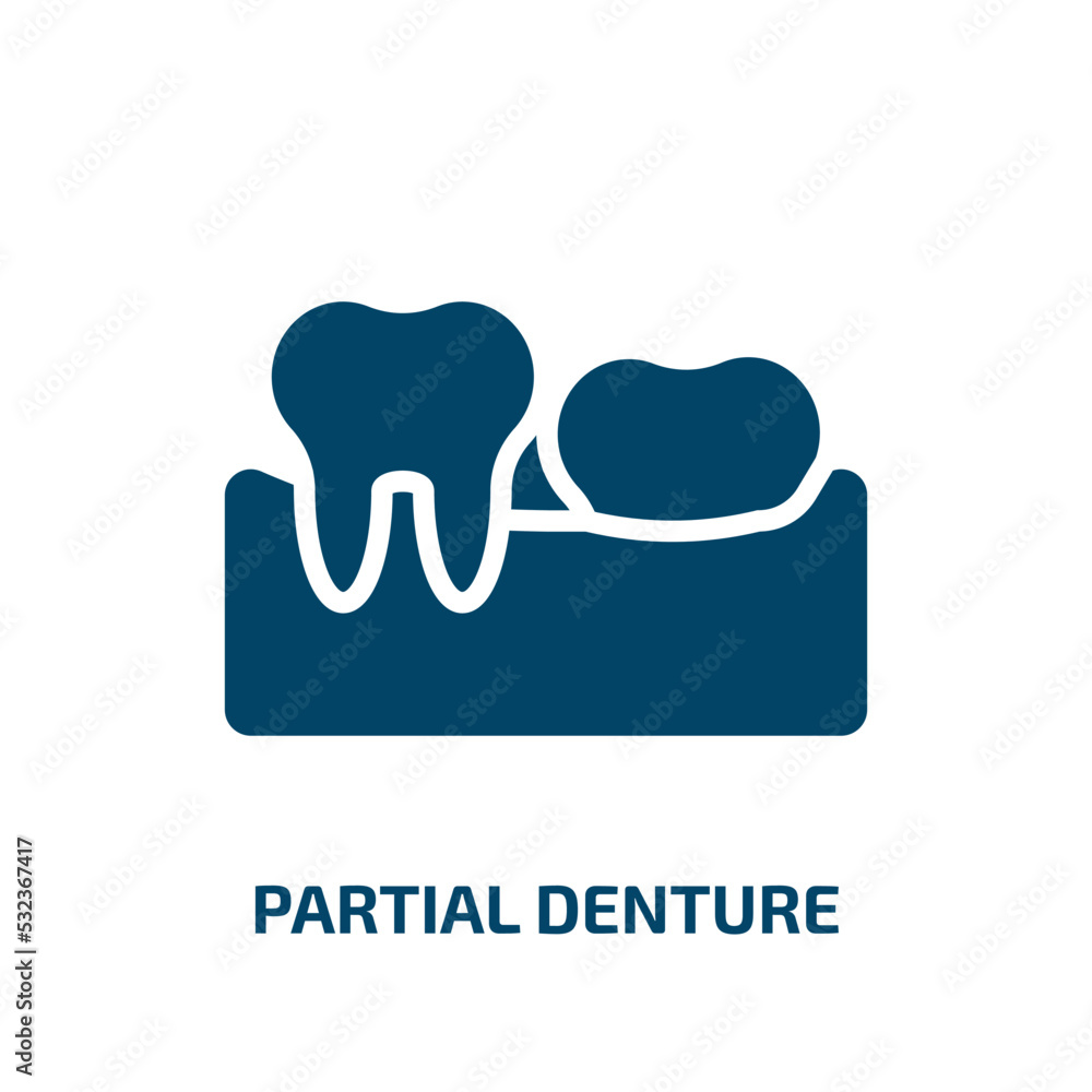 partial denture icon from dentist collection. Filled partial denture ...