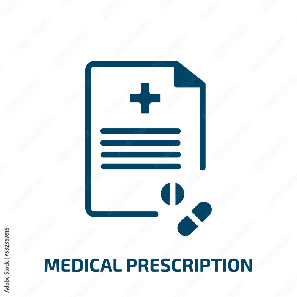 medical prescription icon from dentist collection. Filled medical ...