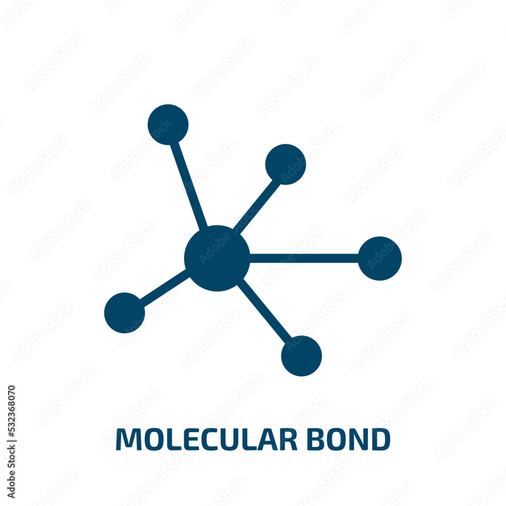 molecular bond icon from education collection. Filled molecular bond ...
