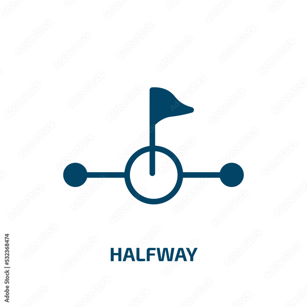 halfway icon from education collection. Filled halfway, idea, book glyph icons isolated on white ...