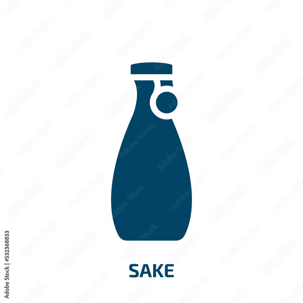 sake icon from food collection. Filled sake, rice, restaurant glyph ...