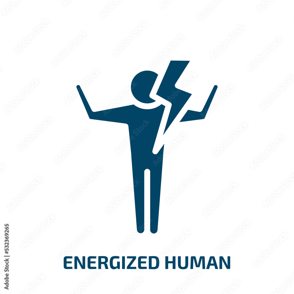 energized human icon from feelings collection. Filled energized human ...